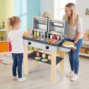 Costway Grilovací dětský gril s grilovacími příbory a jídlem na hraní