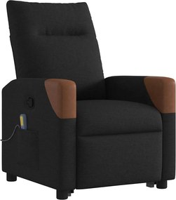 Zvedací masážní polohovací křeslo černé textil 3324016
