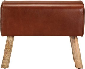 Lavice gymnastický kůň 58 cm hnědá pravá kůže a mangovník 320784