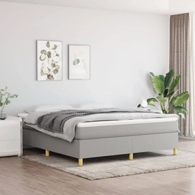 Box spring postel s matrací světle šedá 160 x 200 cm textil,  3144530