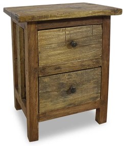 Noční stolek, masivní recyklované dřevo, 40 x 30 x 51 cm - Default Title
