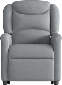 Elektrické zvedací polohovací křeslo světle šedé textil 3303214