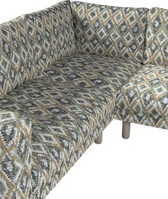 Potah na pohovku IKEA Norsborg rohová 4-místná barva modrá látka pletený vzor, vzorované
