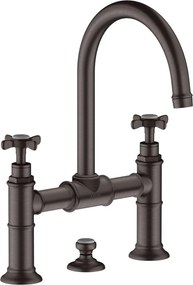 Axor Montreux - Umyvadlová baterie s výpustí, 3-otvorová instalace, EcoSmart, kartáčovaný černý chrom 16510340