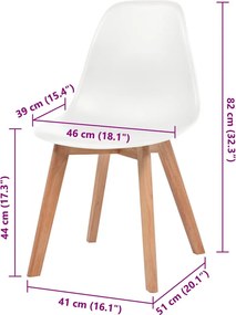 Jídelní židle 6 ks bílé plast 244773