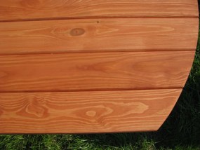 Vingo Oválný zahradní stůl z borovice – hnědá, 150 x 80 x 64 cm