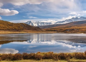 Malvis Tapeta jezero a hory Vel. (šířka x výška): 216 x 140 cm