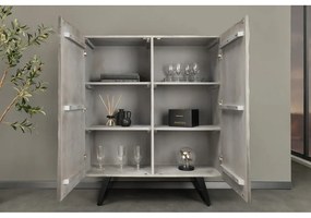 Massive home | Vysoká komoda HURRICANE 120cm 3D akátové dřevo