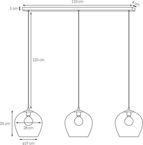 Závěsná lampa Venus 3 transparentní