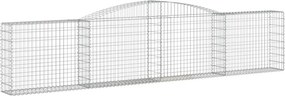 Klenuté gabionové koše 4 ks 400x30x80/100 cm pozinkované železo 3146855
