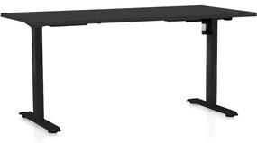 Výškově nastavitelný stůl OfficeTech A, 160 x 80 cm, černá podnož, černá