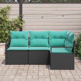 Set pohovek 4 ks Černá polyratan 3346366