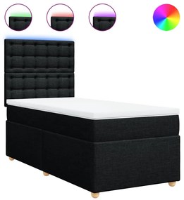 Box spring postel s matrací černá 90x190 cm textil 3293451
