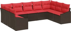 Set pohovek 9 ks Hnědá polyratan 3346884