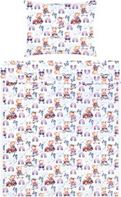 Bavlněné povlečení Pejsci s duhou Velikost: 140 x 200 + 70 x 90