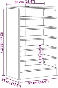 vidaXL Marketos Botník černý 60 x 35 x 92 cm kompozitní dřevo