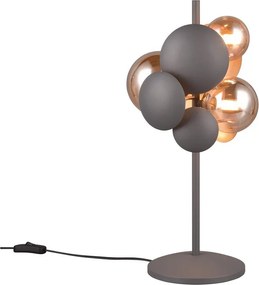 Stolní lampa se skleněným stínidlem v šedo-zlaté barvě (výška 50 cm) Bubble – Trio Select