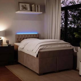 Box spring postel s matrací světle šedá 120x190 cm samet 3288564