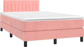 Box spring postel s matrací růžová 120 x 200 cm samet 3141418