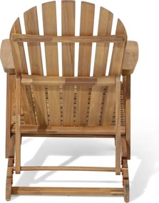 Tchibo - Zahradní křeslo Adirondack s výsuvnou podnožkou - barva: hnědá