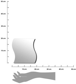 Zrcadlo Levi Waves, stříbrné, sada 4ks