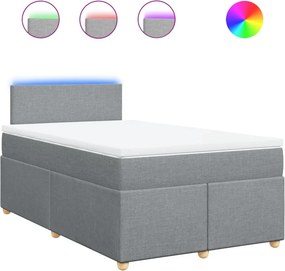 Box spring postel s matrací světle šedá 120x190 cm textil 3288912