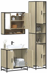 3dílný set koupelnového nábytku dub sonoma kompozitní dřevo 3301096