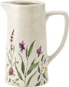 Dekorativní keramický džbán s lučními květy Rustic Flora L - 21*14*26 cm