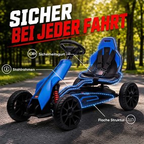HOMCOM Elektrický Go-Kart pro Děti ve Věku 3-8 Let s 12V Baterií - Nastavitelná Rychlost 3-5 km/h a Bezpečnostní Pás - Nosnost 30 kg pro Venkovní Pou…