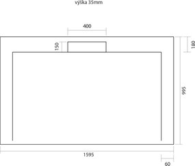 Gelco Irena HI160100 sprchová vanička 160 x 100 x 3,5 cm litý mramor
