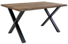 Dubový jídelní stůl Tamko z masivu 140 cm, tmavě hnědá/černá