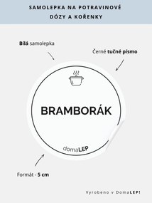 Samolepka na kořenky BRAMBORÁK bílá 5 cm tučné písmo