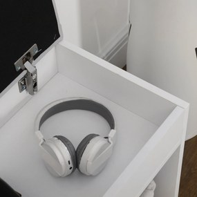 HOMCOM Botník se sedadlem, regály, zásuvkou a polstrováním, dvouúrovňový pro předsíně a haly, moderní, max. zatížení 120 kg, 80x30x43 cm, bílý