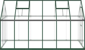 Skleník s podkladovým rámem zelený 334 x 169 x 195 cm hliník 3266327
