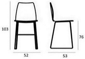 TORRE - Barová židle SPOON s ližinovou podnoží