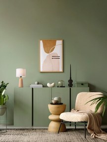 LED dřevěno-bílá stolní lampa Oby