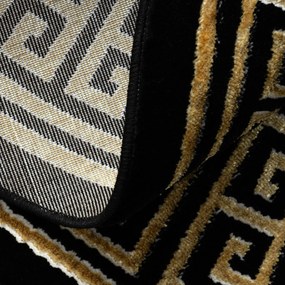 Dywany Łuszczów, Kusový koberec Allure 1968 black/gold kruh, 200x200 (průměr) kruh, černá, kancelář