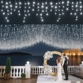 Vánoční světýlka LED záclona FLASH studená bílá 500 LED