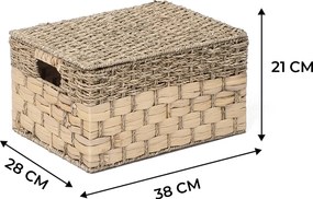 Massivo.cz Pletené košíky s víkem z mořské trávy (3v1 - produkt 8)