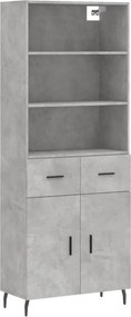 Skříň highboard betonově šedá 69,5x34x180 cm kompozitní dřevo 3200533