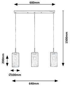 Rabalux - Lustr na lanku 3xE14/25W/230V