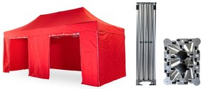 Nůžkový párty stan 4x6 m /4 nohy TENTino BIG HEXAGON Barva opláštění: 7A - ČERVENÁ