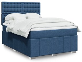 Box spring postel s matrací modrá 140x200 cm textil 3294011
