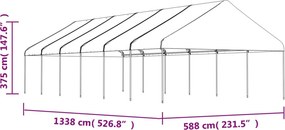 Altán se střechou bílý 13,38 x 5,88 x 3,75 m polyethylen 3155522