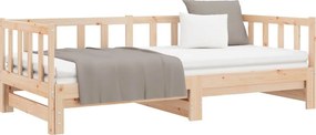 vidaXL Výsuvná postel 2x (80 x 200) cm masivní borovice [814708] Barva: Přírodní