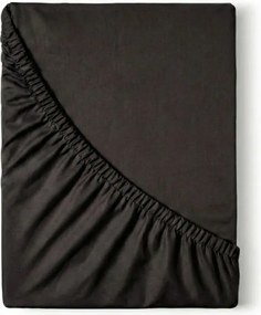 Kvalitex Saténové prostěradlo s gumou černá, 80 x 200 cm