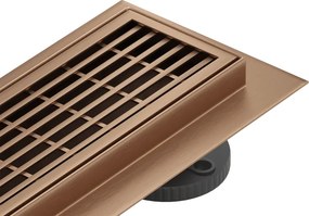 Mexen Flat, lineární podlahový žlab 50 cm, M33, měděná matná, 1C33050-15