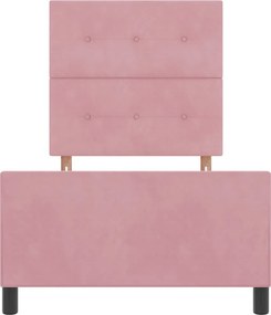 Postel s boxspringem s čelo Růžová 90 x 200 cm samet 3344920