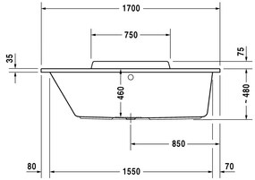 Duravit DuraStyle - vana 170x70 cm, levá 700294000000000