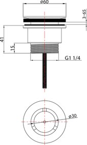 Sapho umyvadlová výpust 5/4 neuzavíratelná chrom CV2005
